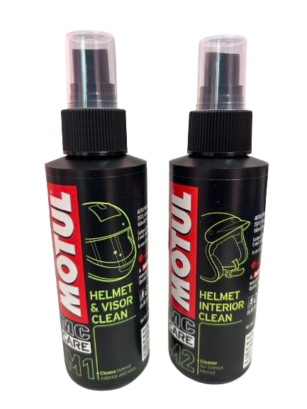 Motul M1 Helmet and Visor Cleaner (100 ml) And M2 Helmet Interior ...