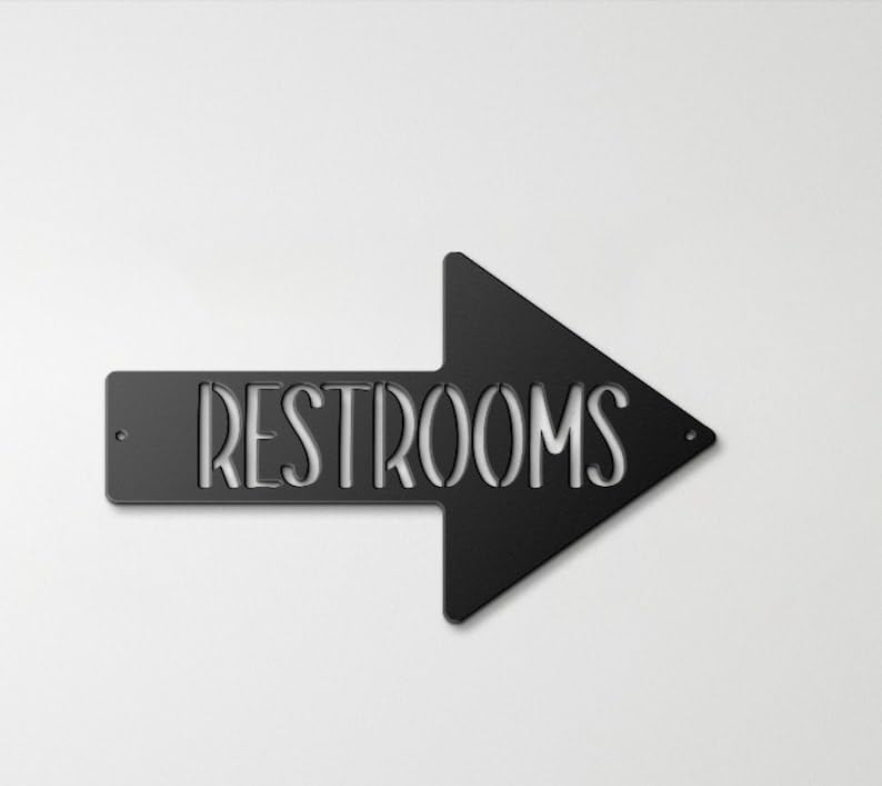 Restroom Sign With Arrow To Right Directional Restroom Sign Acrylic ...