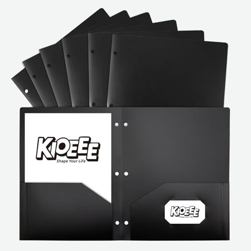 Amazon.com : Kioeee Plastic Folders with Pockets, Heavy Duty Plastic ...