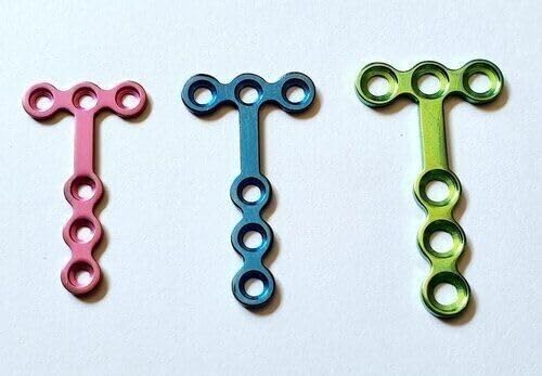 T shape Plate Cranio maxillofacial Pack of 5 pcs Orthopedic instrument ...