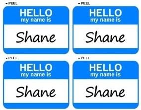 Amazon.com - Hello My Name Is Shane - Sheet of 4 - Window Bumper Laptop ...