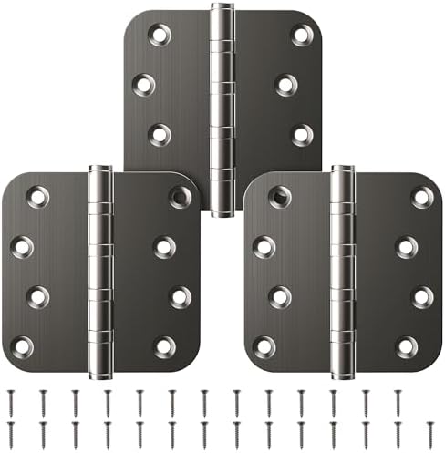 KOLET Ball Bearing Door Hinges, 4 x 4 Inches Door Hinges, Heavy Duty Stainless Steel Hinges, 5/8 ...