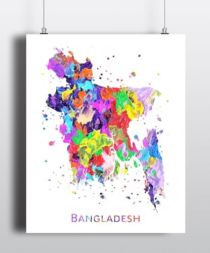 Amazon.com: Bangladesh Map Poster, Wall Decor, Wall Art (UNFRAMED ...