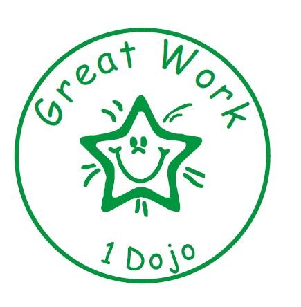 Dojo Teacher Reward Self inking Stamp - Green Ink - 28 x 28 mm : Amazon ...