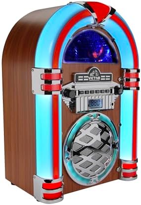 Amazon.com: VICTOR Wilshire Desktop Bluetooth® Jukebox with FM Radio ...