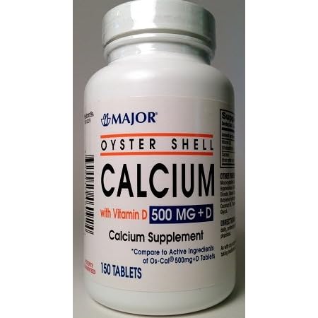 Amazon.com: Major Oyster Shell Calcium with Vitamin D 500 Mg - 150 Per ...