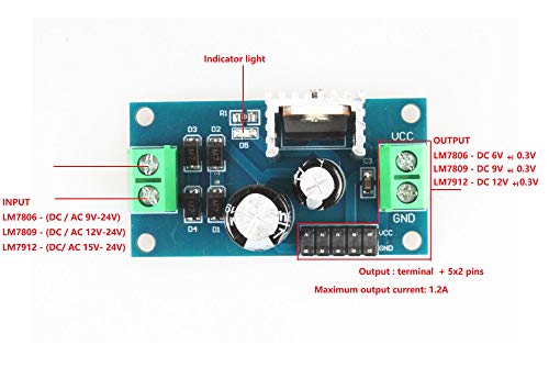 Snapklik.com : NOYITO Three Terminal Voltage Regulator Module LM7805 ...