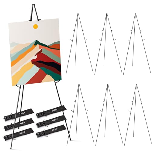 Snapklik.com : INCLY Black Folding Easels For Display, 6 Pack 63 Inch ...