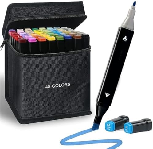 Amazon.com: 100 Colors Artist Alcohol Markers - Dual Tip Art Pens with ...