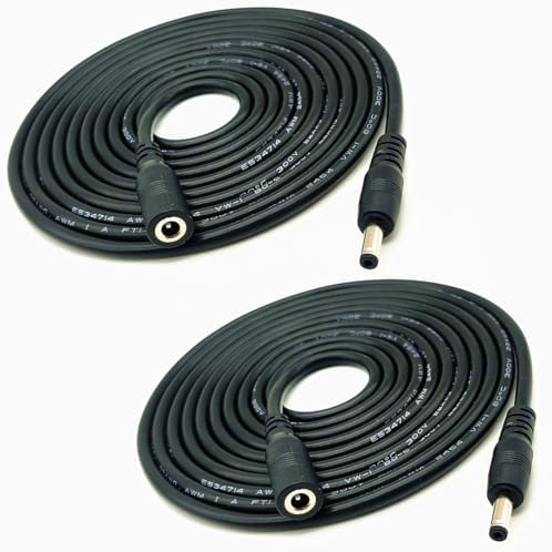 Amazon.com: WFYZQLJE 2pcs Black 6.56-Foot (2-Meter) DC Male and Female ...