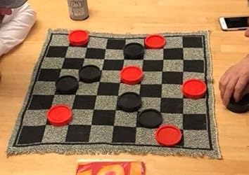 Amazon.com: Brybelly Large Checkers Set - Giant Checkers Game for ...