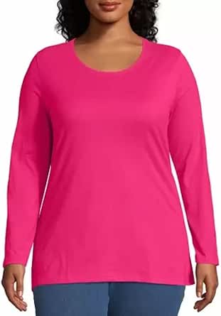 Just My Size Women's T-Shirt, Plus Size Long Sleeve Cotton Tee, JMS ...