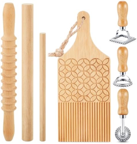 Amazon.com: Tioncy 7 Pcs Gnocchi Pasta Making Tool, Wood Gnocchi Board ...