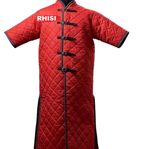 Amazon.com: red gambeson, short sleeve gambeson, thick padded gambeson ...