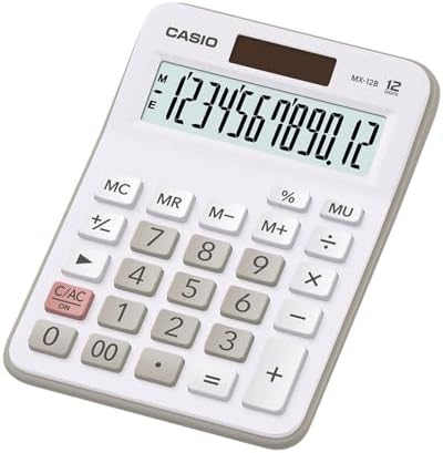 Casio MX-12 Desk Calculator 12-digit Display : Amazon.co.uk: Stationery ...