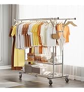 Amazon.com: HOKEEPER Clothes Rack Heavy Duty Clothing Rack Collapsible ...