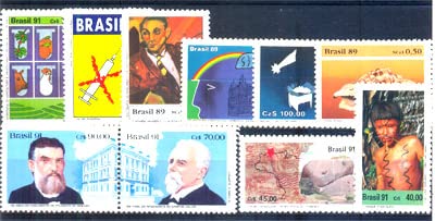 Stampex Brazil Stamps, 10 Different MNH, Large, Genuine Postage Stamps ...