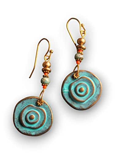 Amazon.com: boho jewelry for women cyan ethnic long beaded earrings ...