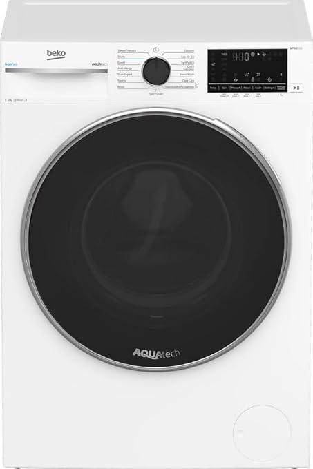 Beko Pro AquaTech B5W1241AW Bluetooth 12kg 1400 Spin Washing Machine ...