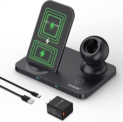 Amazon.com: Wireless Charging Station, 3 in 1 Wireless Charger : Cell ...