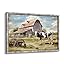 Amazon.com: Farmhouse Bedroom Wood Wall Art: Red Barn Framed Picture ...