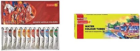 Camel Camlin Acrylic Color Box - 20ml Tubes, 12 Shades Student Water ...