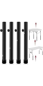 Amazon.com: (4-Pack) Folding Table Leg Extenders, Highly Durable Steel ...