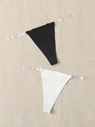 Snapklik.com : Womens 2 Piece Clear Strap Thong Panties Invisible G ...