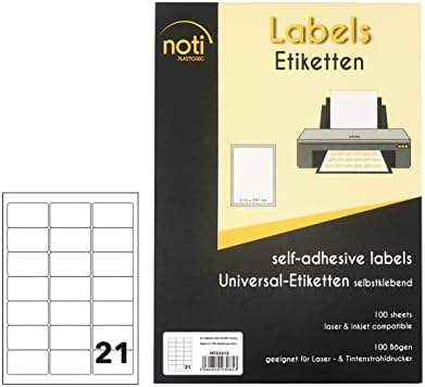 SmithPackaging A4 Self Adhesive Address Labels, 21 Labels Per Sheet ...