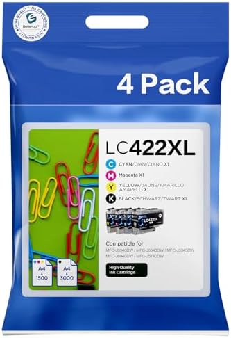 4-PACK LC422XL Multipack Ink Cartridges for Brother LC422 XL LC ...
