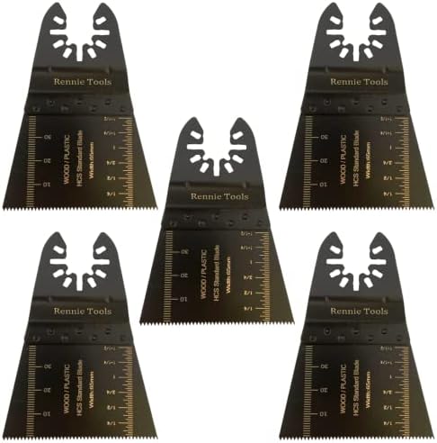 Pack of 5 x 65mm Wide Coarse Oscillating Multi Tool Blades/Wood Cutter ...