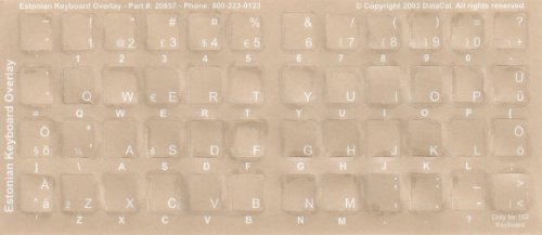 Estonian Keyboard Stickers - Labels - Overlays with White - Want It All