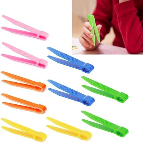 Kids Tweezers for Children, 10 Pcs Colorful Plastic Tweezers for Kids ...