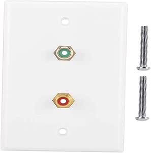 Amazon.com: Premium Audio Wall Plate with Dual RCA Connectors and White ...
