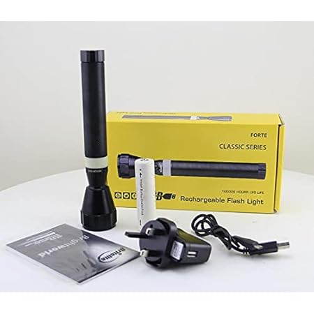 Britelite Long Range LED Rechargeable Army Torch Light with Waterproof ...