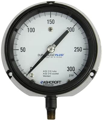 Ashcroft Duragauge Type 1279 Black Phenolic Case Pressure Gauge with ...