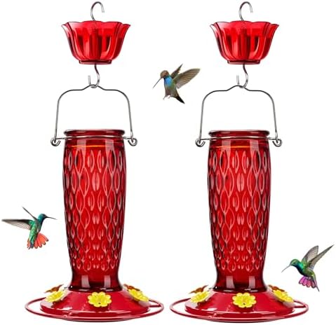 Amazon.com : 2 PCS Hummingbird Feeders for Outdoors Hanging, Leak Proof ...