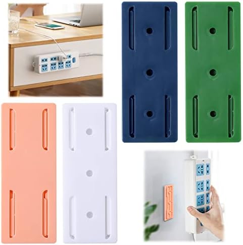 Spuppy 4 Pcs Power Strip Holder, Adhesive Punch Free Socket Holder ...