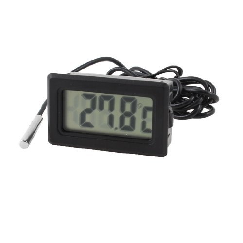 MCP Plastic LCD Display Digital Thermometer 100cm Long Cable Black ...