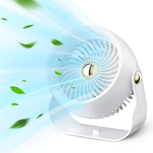 Amazon.com: Rechargeable Table Fan Wall-Mounted, 7 Inch Quiet Portable ...