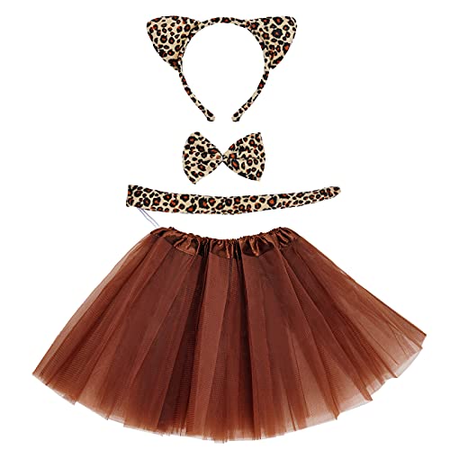 Marrywindix Brown Leopard Costume Tutu Set Animal Fancy Dress Costume ...