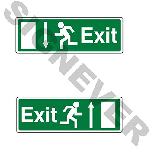 SIGN EVER Fire Exit Run Arrow Combo Sign Boards For Office Business ...