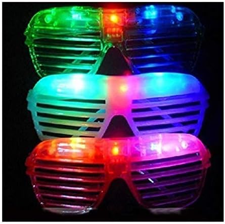 Amazon.com: 12 pieces Flashing LED Light up Slotted Shutter Sunglasses ...