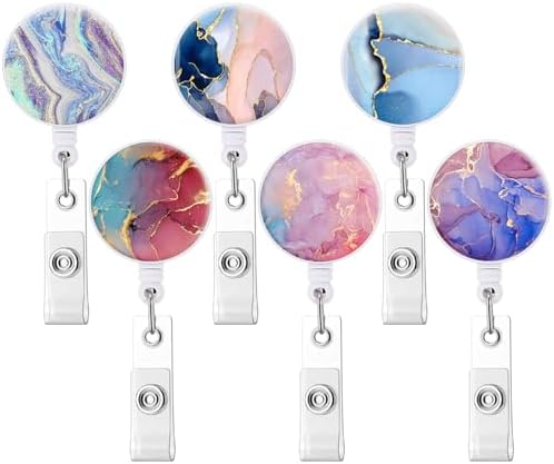 Amazon.com : 6 Pack Mixed Pattern Retractable Badge Holders, Cute ...