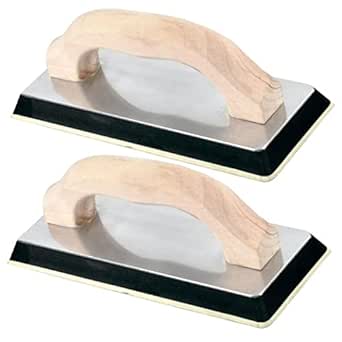 2 Large Gum Rubber Grout Float Tile Wood Handle Squeegee Plasterer ...