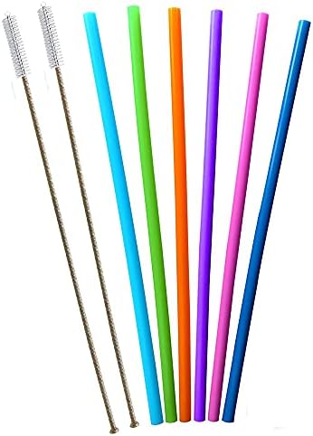 Amazon.com: Tegion 12 Inch Extra Long Reusable Silicone Straight Straws ...