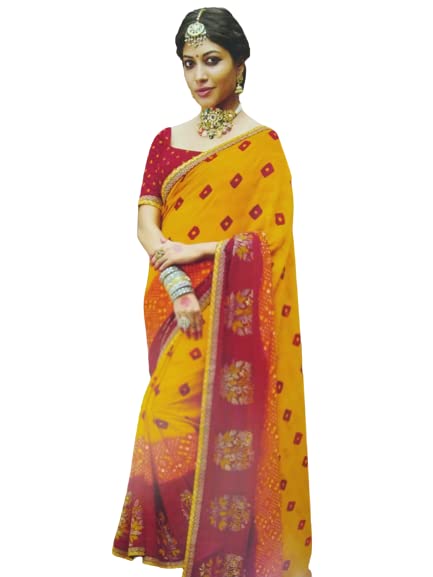 RAJGHARANA's Laxmipati Designer Saree | Colour: Yellow &red | Materail ...