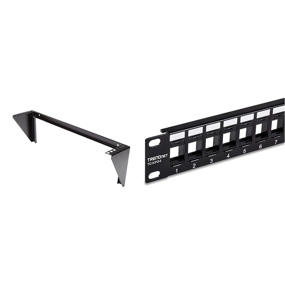 Amazon.com: StarTech.com Wall Mount Patch Panel Bracket + TRENDnet 24 ...