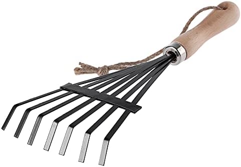KADAX Hand Rake, Small Metal Rake with Wooden Handle for Gardening ...