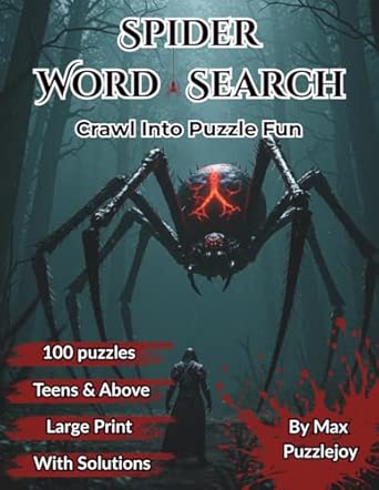 Spider Word Search: 100 Large Print Spider-Themed Word Search Puzzles ...